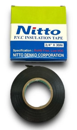 Isolasi Kabel/Lem/Lakban Listrik Nitto Hitam 3/4 x 25 meter