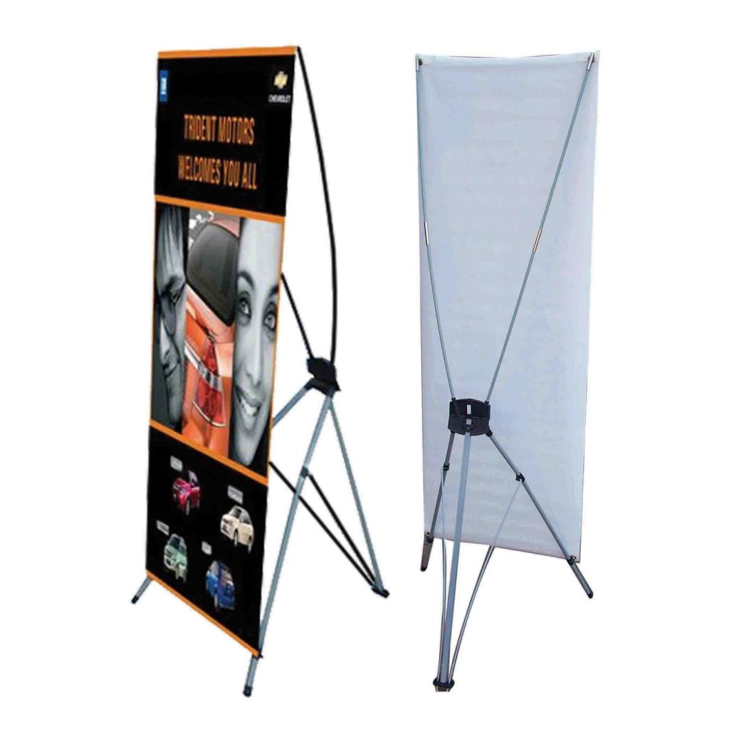 x-banner 1 set bahan albatros + laminating