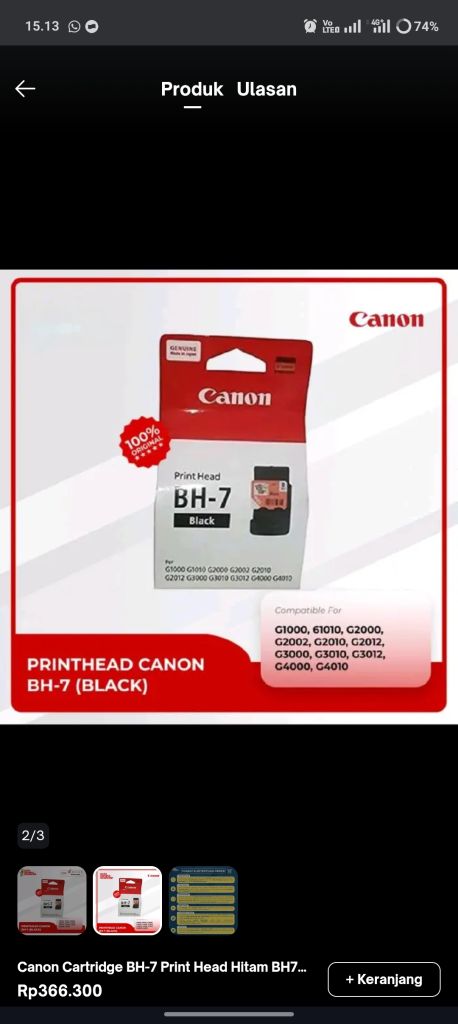 Cartridge canon bh7