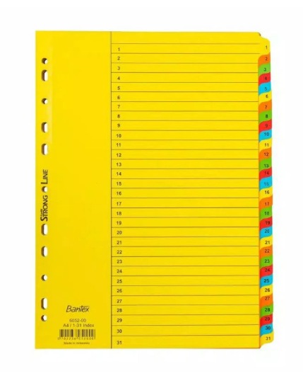 Divider Binder/Pembatas Buku A4 Bantex